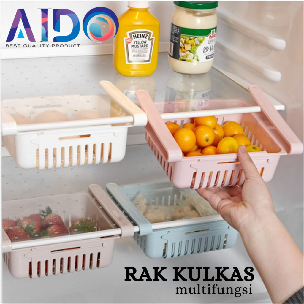 Jual Rak Kulkas Multifungsi Storage Box Kulkas Organizer / rak kulkas ...