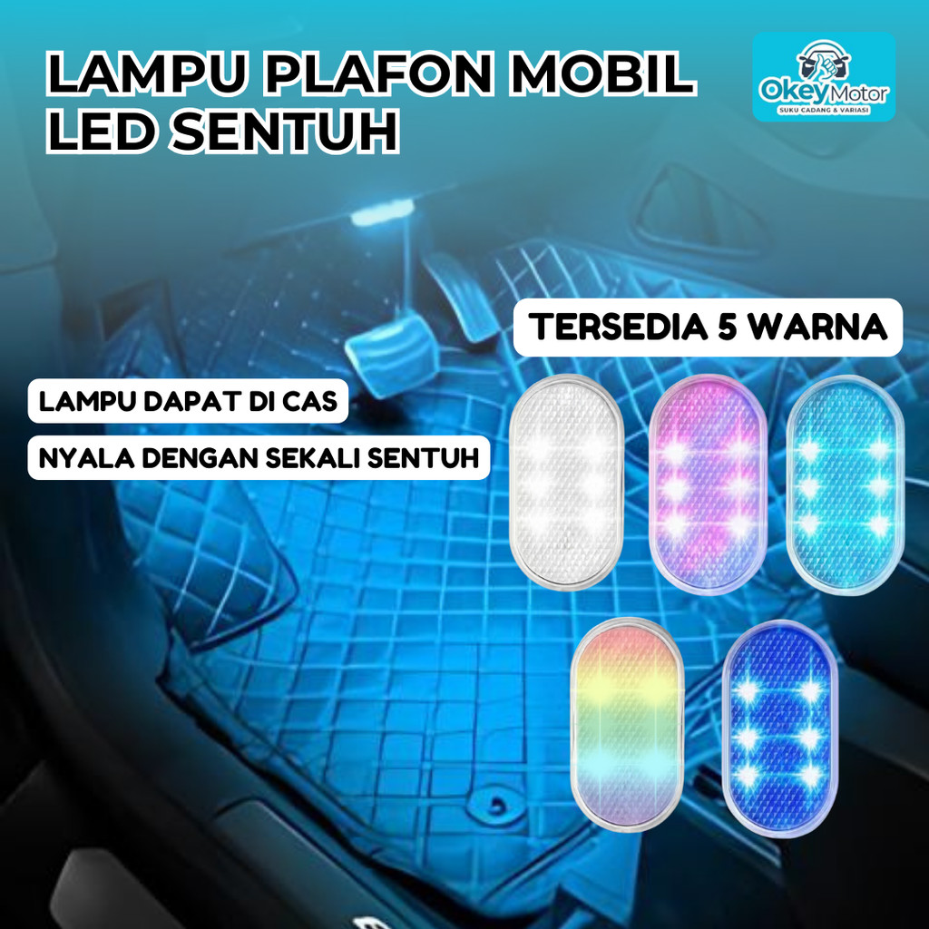 Jual Lampu Plafon Mobil Mini LED Touchscreen 6 LED untuk Interior ...