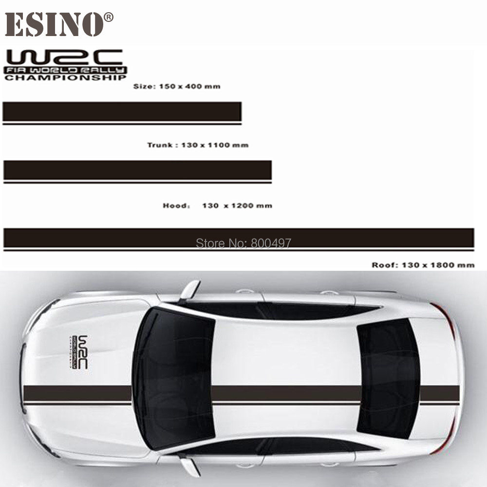 Jual New Car Accessories WRC FIA World Rally Championship Stripe Set ...