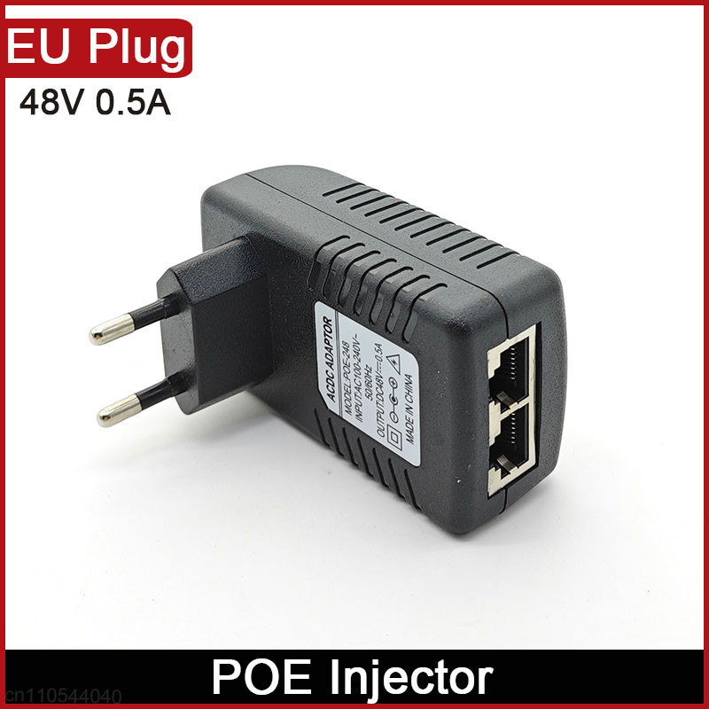 Jual 48V 0.5A PoE Injector 24W EU US Plug Optional Ethernet Adapter POE ...