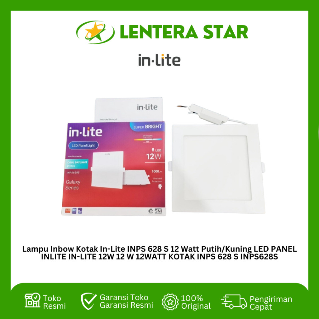 Jual Lampu Inbow Kotak In-Lite INPS 628 S 12 Watt Putih/Kuning LED ...