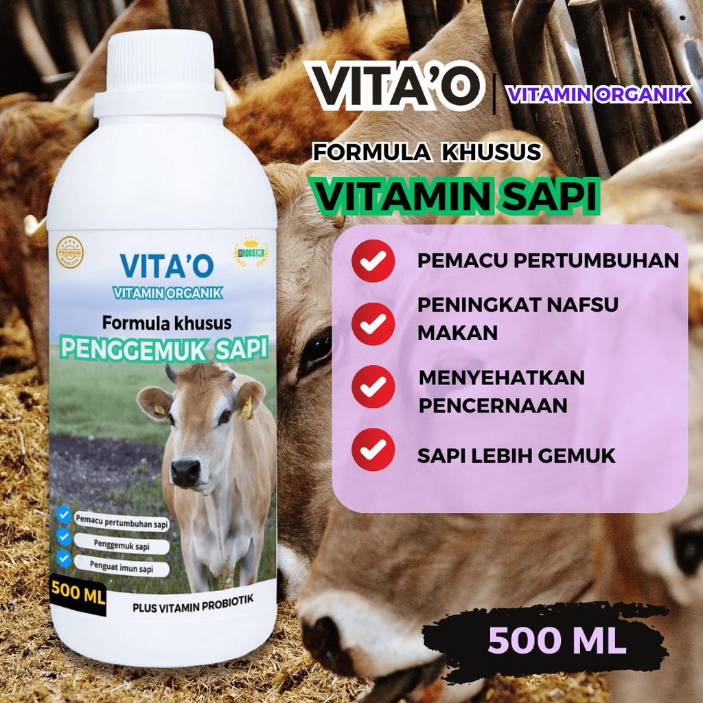 Jual Vitamin organik penggemuk sapi 500 ml Vitamin pertumbuhan dan ...