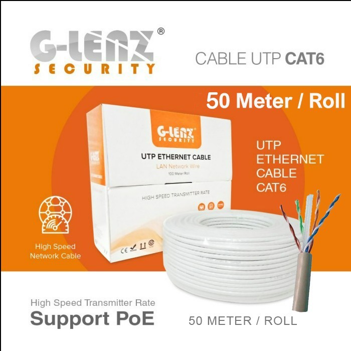 Jual GLENZ KABEL LAN UTP CAT 6 @50 METER - TANPA CONECTOR RJ 45 ...