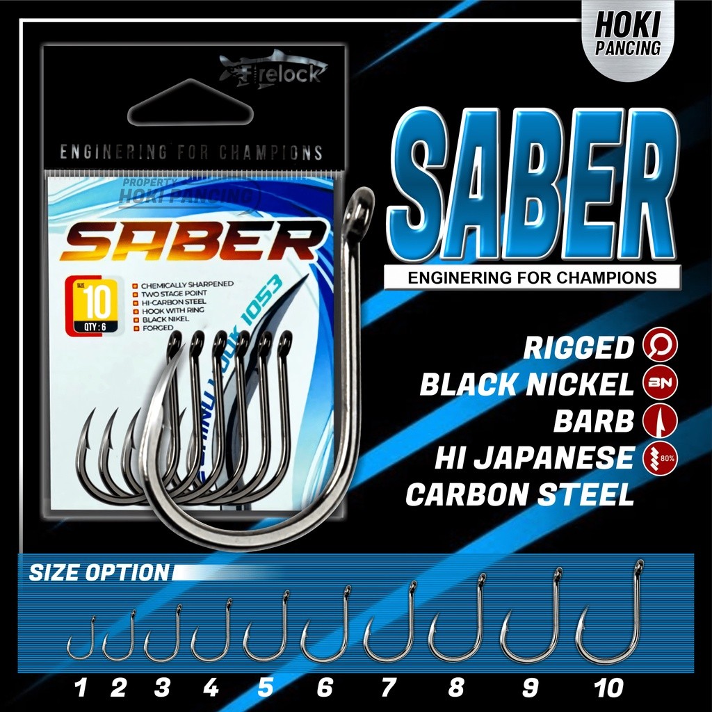 Jual Firelock Saber Hook Kail Pancing Chinu 1053 Carbon Steel | Shopee ...