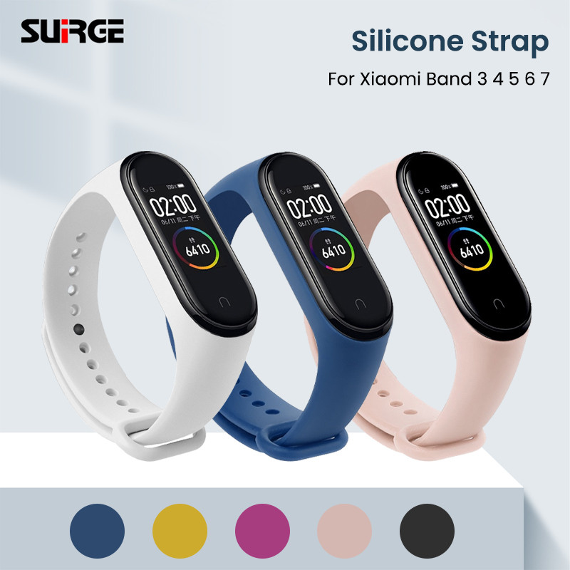 Jual SUIRGE Tali Strap Gelang Soft Silikon Untuk Xiaomi Band 3 4 5 6 7 Motif Polos Replacement ...