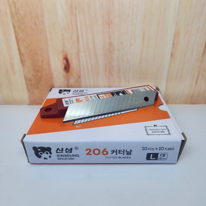 Jual SINSEUNG L206 Refill Isi Pisau Cutter 18 mm 14 Patahan (10 Pcs / Tube) Cuter Blade 18mm 14 ...