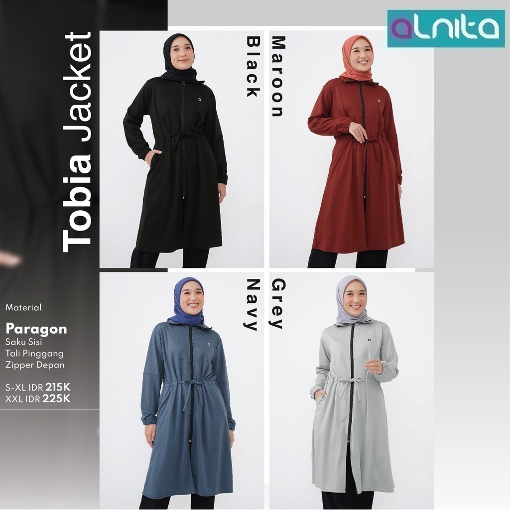 Jual Jaket Muslim Wanita Kekinian Tobia Jacket Polos Panjang By Alnita ...