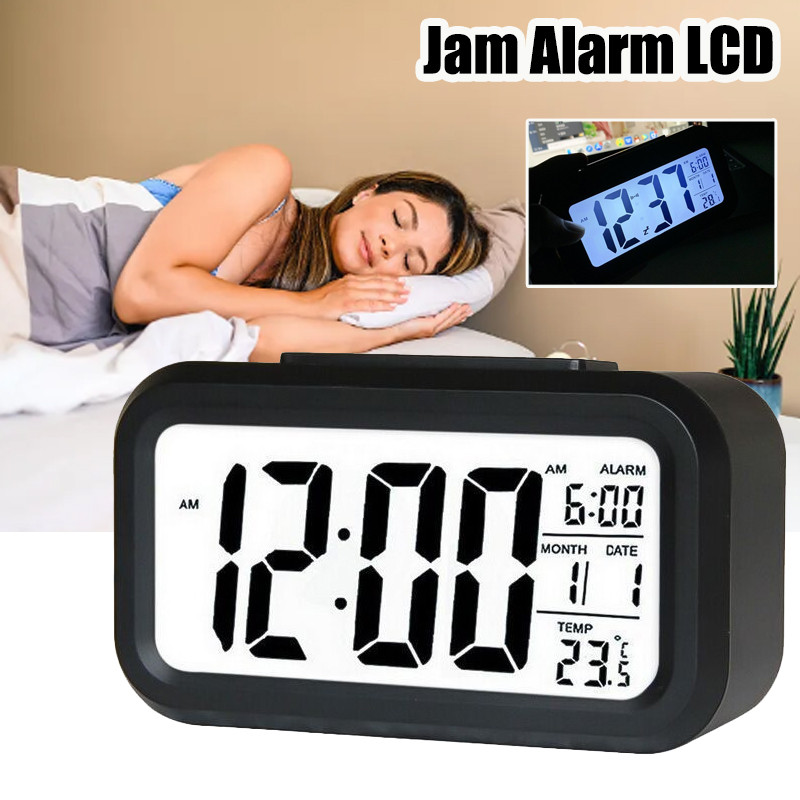 Jual LCD Jam Alarm Desktop / Digital Jam Weker Pintar Meja Digital Jam ...