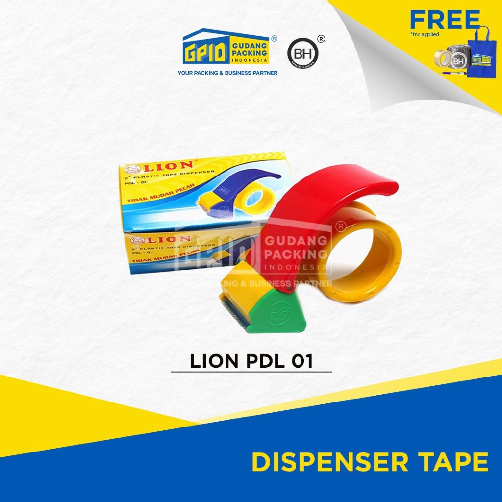 Jual LION - PDL 01 Plastic Tape Dispenser / Tape Cutter 2" inch ...