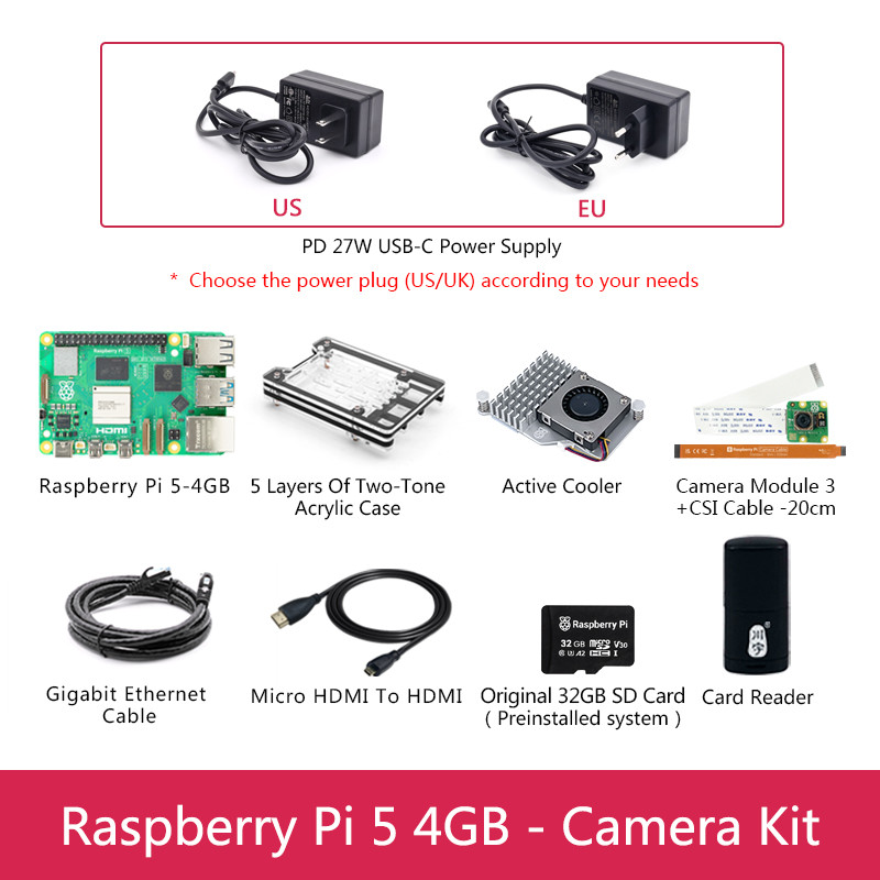 Jual Raspberry Pi 5 Camera Kit Starter Kit RAM 16GB 8GB 4GB 2GB (Case ...