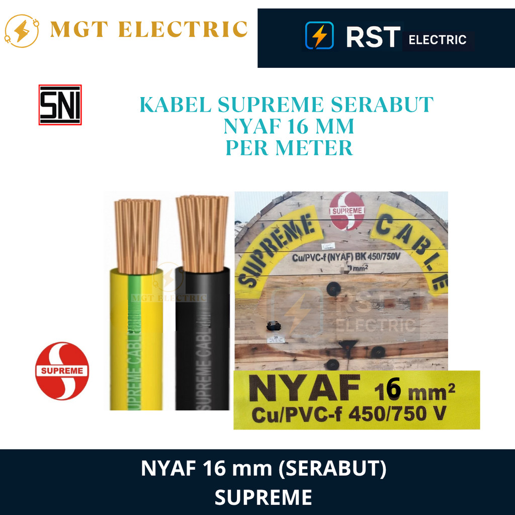 Jual SUPREME NYAF 16 mm KABEL FLEKSIBEL / KABEL GROUNDING NYAF SUPREME ...