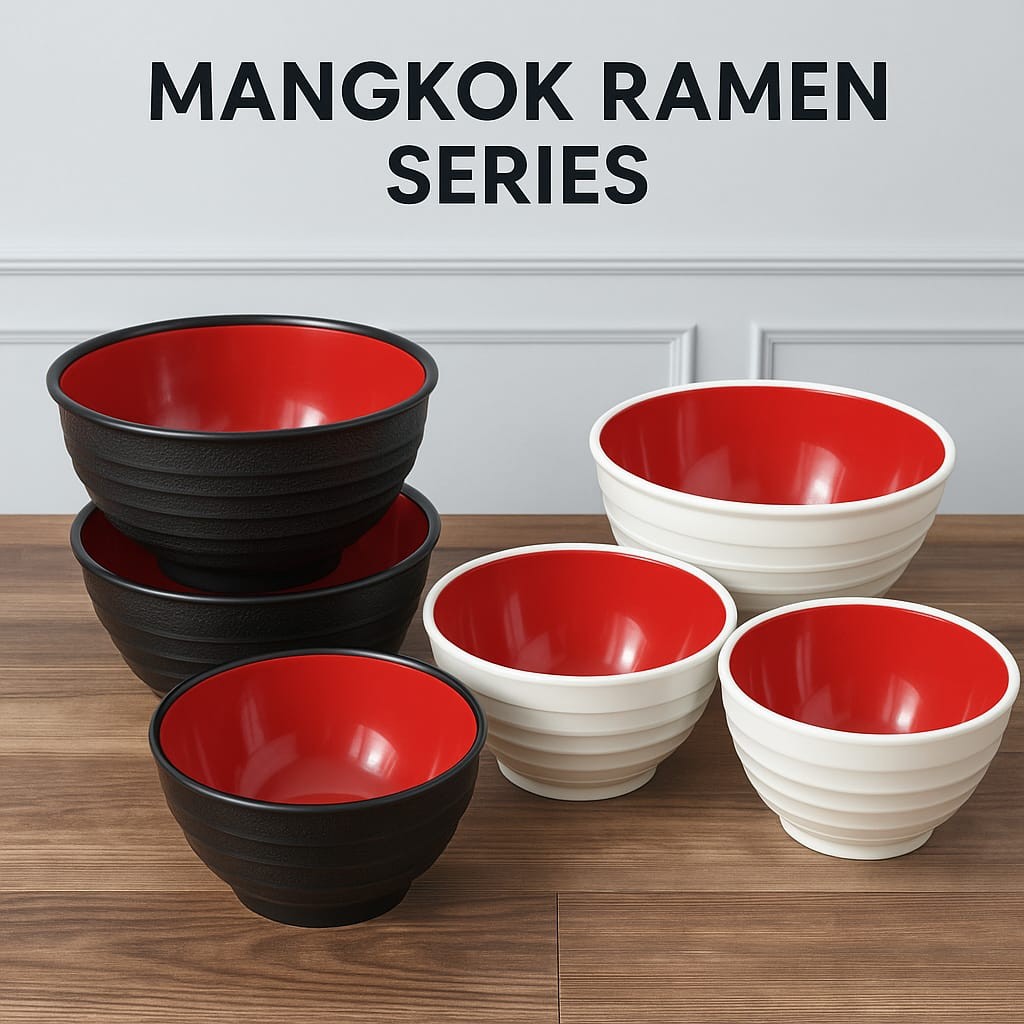Jual (12 Pcs) Mangkok Ramen Japan Series Hitam Merah – Mangkuk Kuah/Mie ...