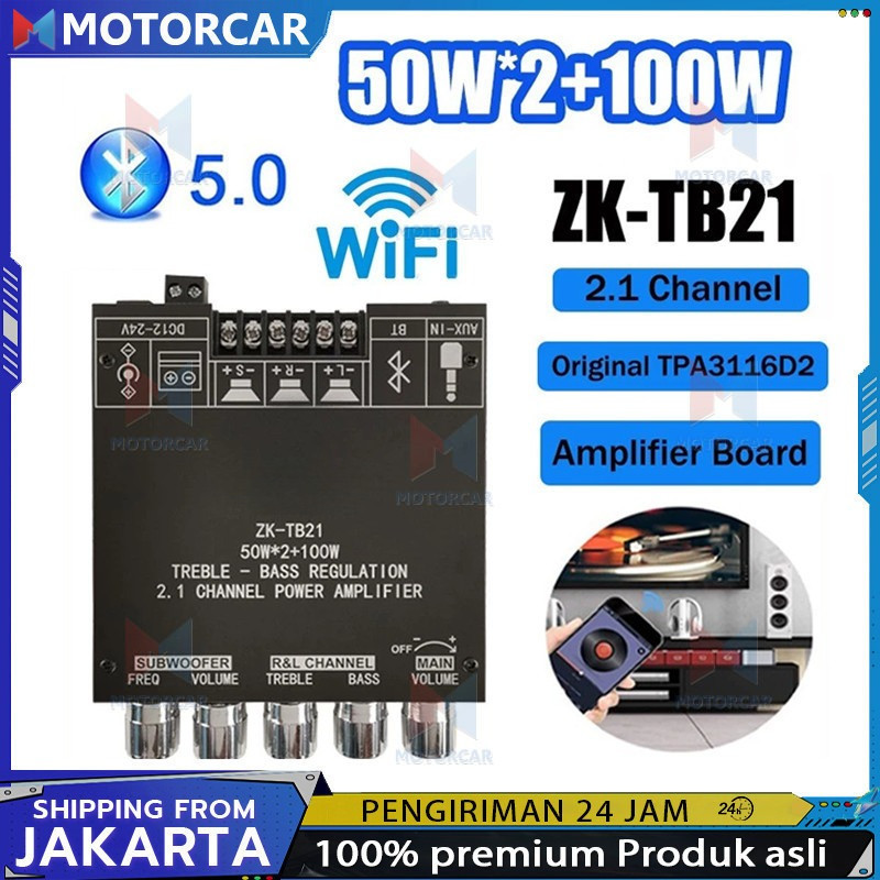 Jual ZK-TB21 ZK-MT21 ZK-502MT TPA3116D2 Bluetooth 5.0 Penguat Subwoofer Papan 50WX2 + 100W 2.1 ...
