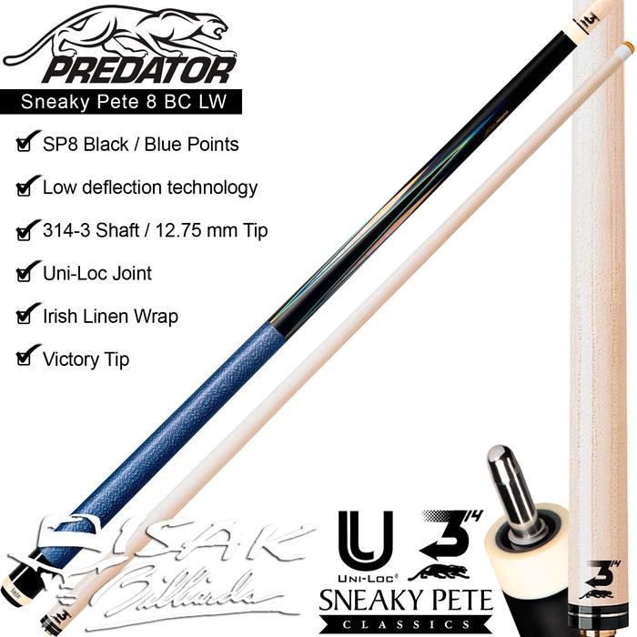 Jual PROMO TERBATAS- Predator SP8 Black LW Pool Cue | Uniloc Sneaky ...