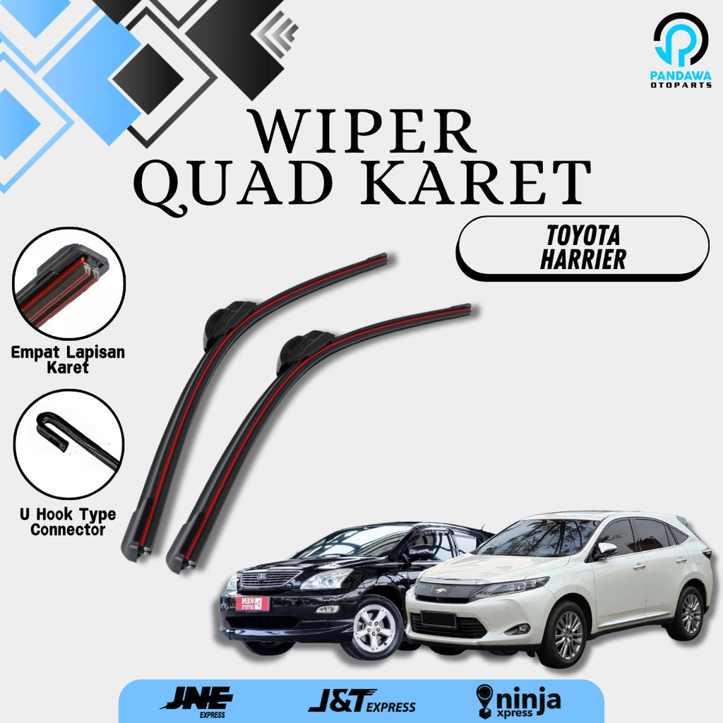 Jual Wiper Toyota Harrier Wiper Depan Frameless 4 Lapis Karet Wiper
