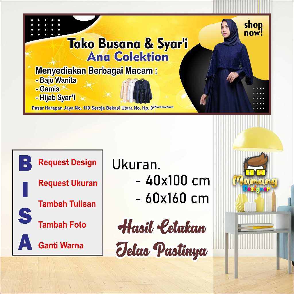 Jual backdrop Custom Banner Spanduk MMT Toko Busana Muslim Bagus Keren ...