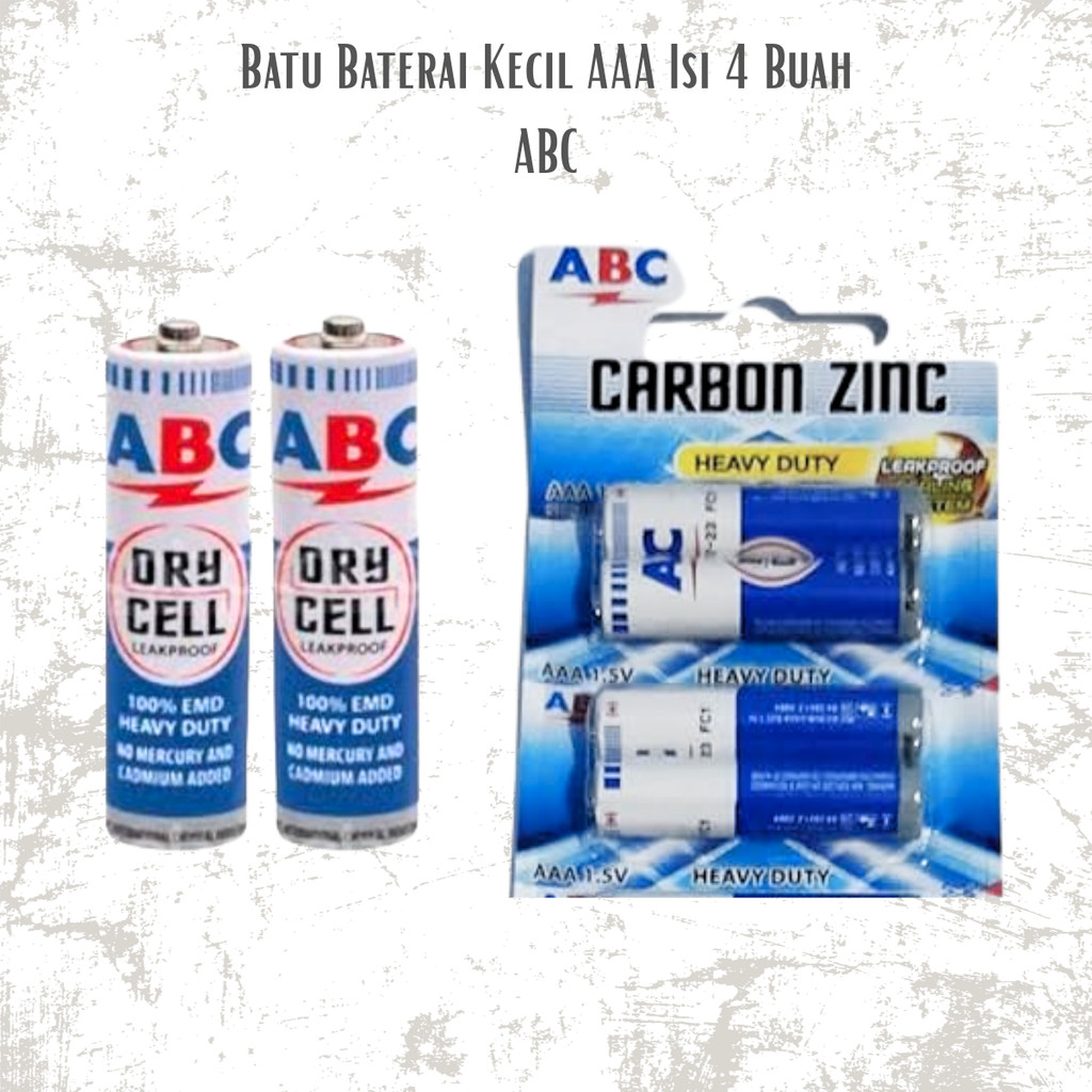 Jual Baterai ABC Biru AAA Dry Cell Isi 4 Pcs - Baterai Kecil Remot ...