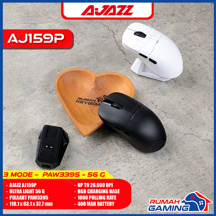 Jual AJAZZ AJ159P - GAMING MOUSE - PAW3395 - 2 MODES - CHARGING DOCK - 26000 DPI | Shopee Indonesia