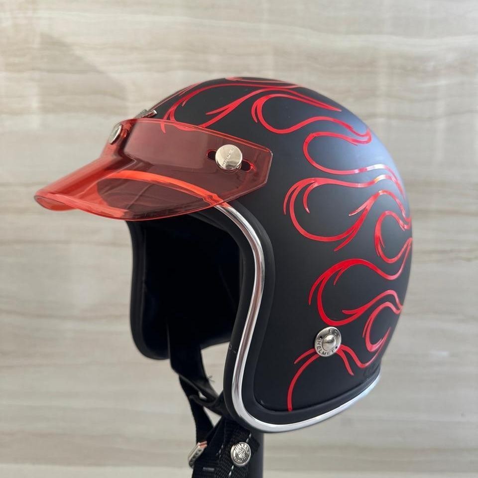 Jual Helm Slim Head Retro Merk - DAG Helm SNI (Motif Api) | Shopee ...