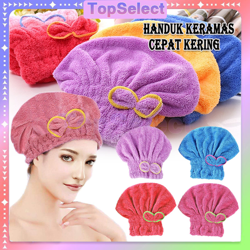 Jual Dewasa Topi Mandi Rambut Keramas Cepat Kering/Handuk Kepala Pita ...