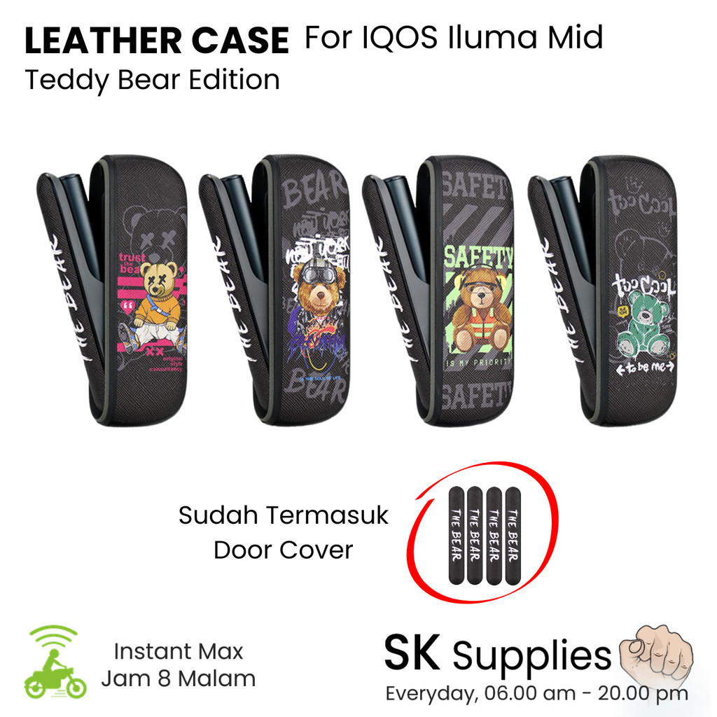 Jual Leather Case Teddy Bear Edition Untuk IQOS IlumaMid | Gambar Beruang | Shopee Indonesia