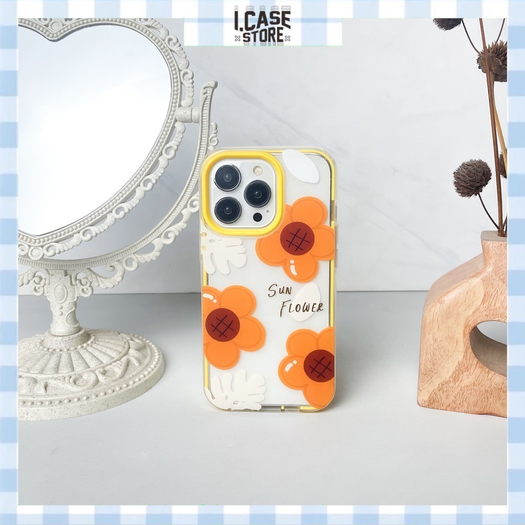 Jual i.case_store 3in1 Transparent Soft Case Bumper Motif Sun Flower ...