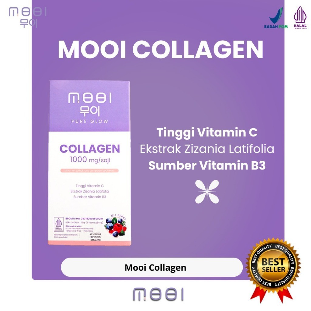 Jual MOOI Collagen Drink with Zizania latifolia Extract - Minuman kolagen Glutathione Pencerah ...
