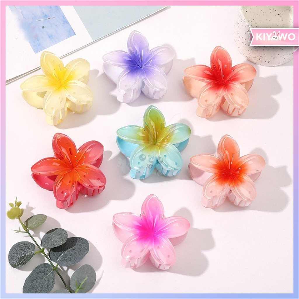 Jual KIYOWO Jepit Rambut Bunga Akrilik Glossy Motif Gradien Gradasi ...