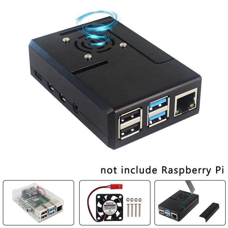 Jual Raspberry Pi 4 Model B ABS Case Black Transparent Plastic Shell Removable GPIO Cover with ...