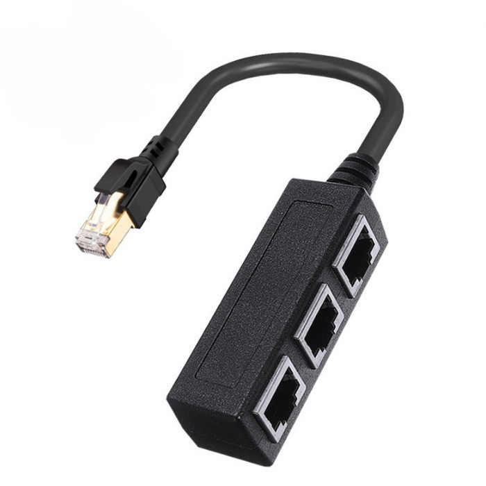 Jual Splitter RJ45 LAN Ethernet Network Connector Hub 3 Port | Shopee ...