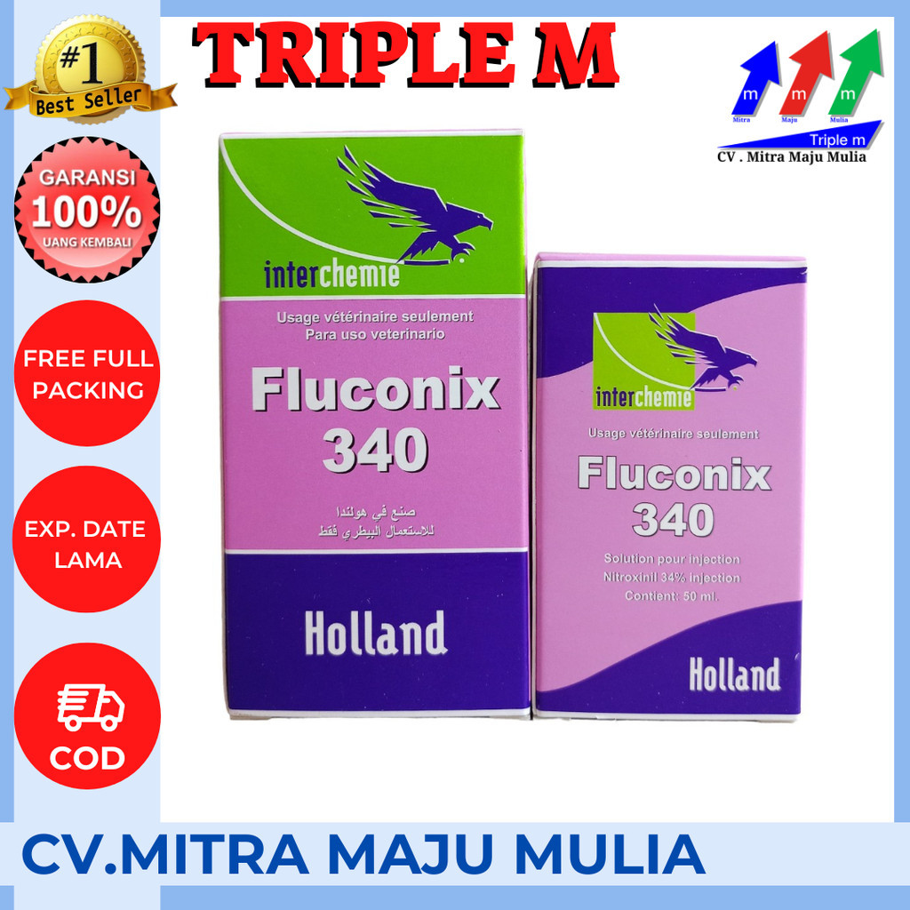Jual FLUCONIX 340 100 ml & 50 ml Obat Cacing Hati Sapi, Kambing, Domba ...
