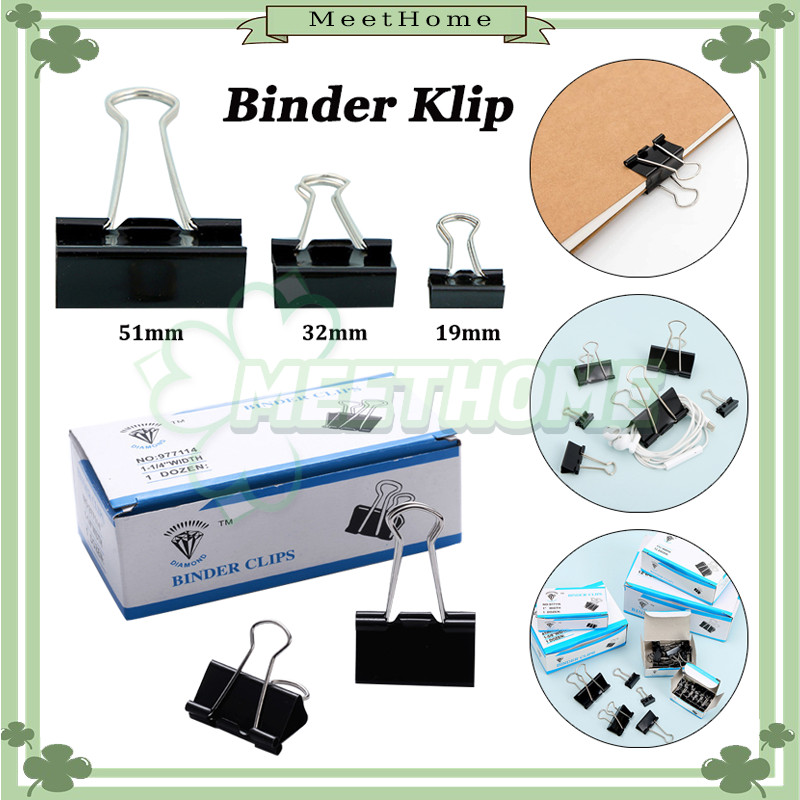 Jual Binder Clip/Klip Penjepit Kertas Black/Klip Hitam/Klip Keci (19/32 ...