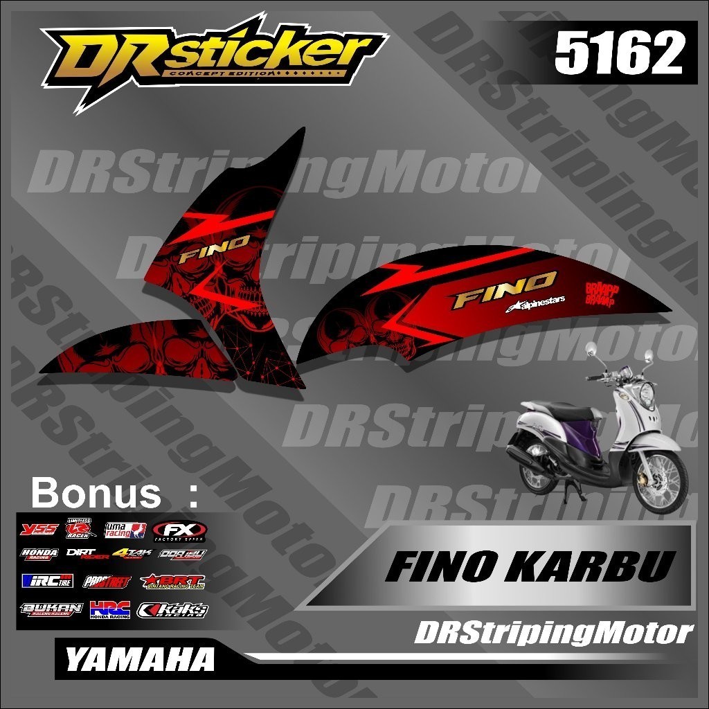 Jual Sticker Print Vinyl striping motor FIno karbu - Laminasi Glossy ...