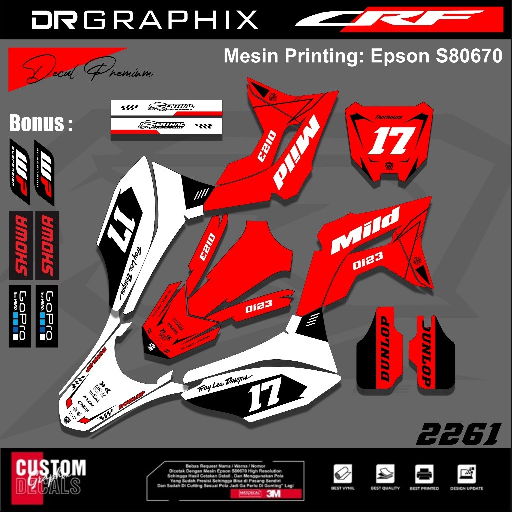 Jual Lis Body Decal Motor Honda Crf 150L Merah Putih | Shopee Indonesia