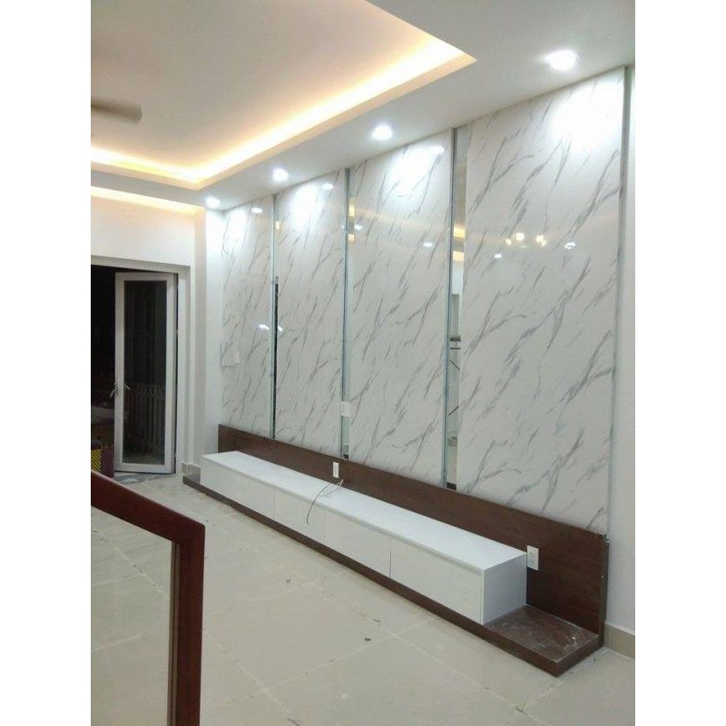 Jual UPVC Panel Marmer Pengganti HPL Panel Backdrop TV Harga Per Lembar ...