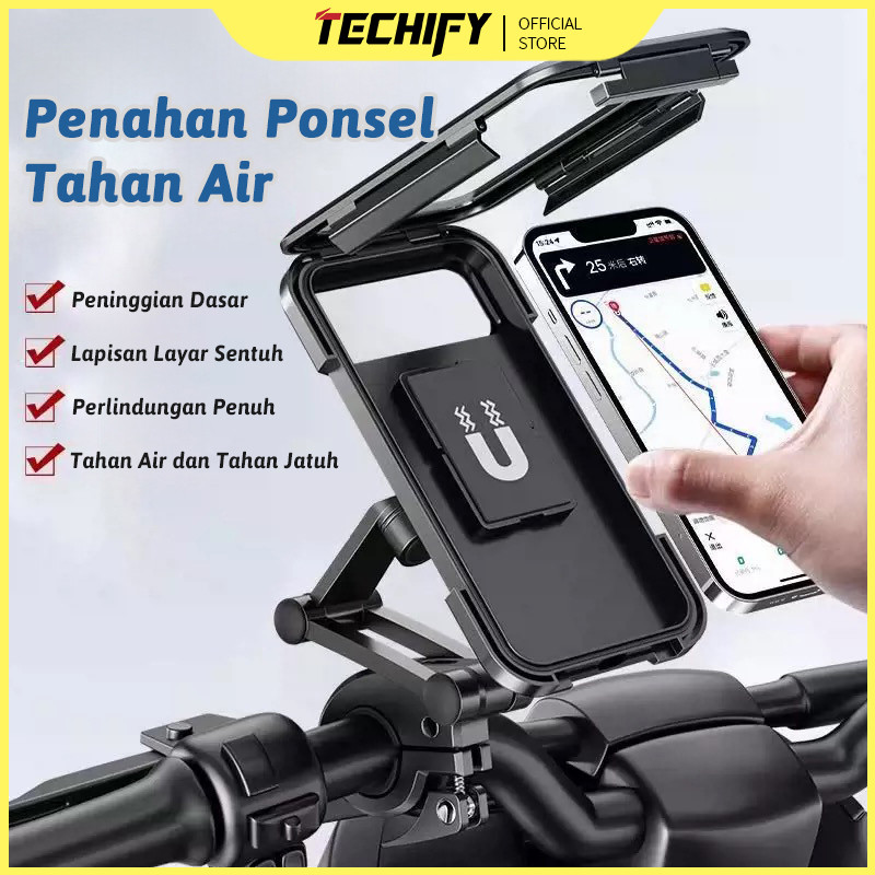 Jual Holder Hp Motor Waterproof Anti Air Kuat Kokoh Untuk Pemasangan Di Stang Motor / Tempat HP ...