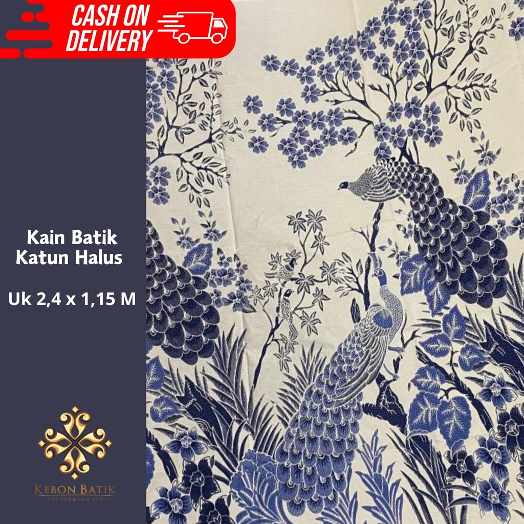 Jual Kain Batik Katun Halus Motif Burung Merak Bisa COD 2408220001 ...