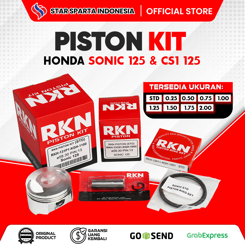 Jual RKN - PISTON KIT Sonic 125 & Honda CS1 125 (9 Ukuran) | Shopee ...