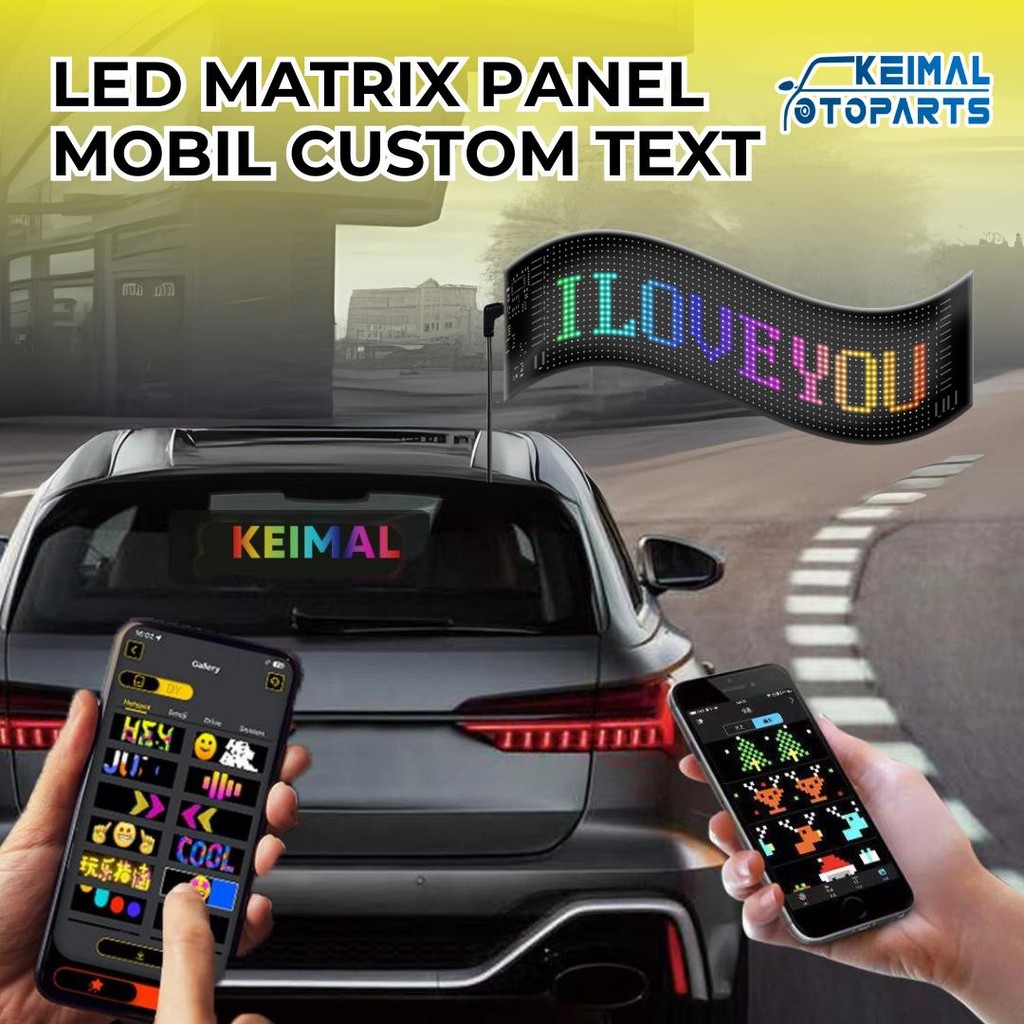 Jual LED Strip Mobil Matrix Panel USB Custom Tulisan Layar Display ...