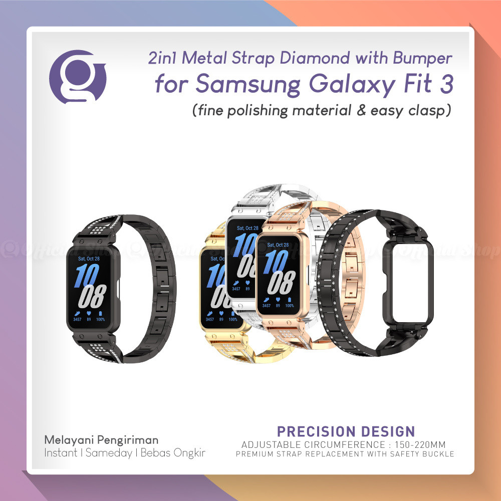 Jual Metal 2in1 Stainless Strap u/ Samsung Galaxy Fit 3 with Bumper ...