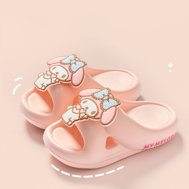 Jual MINISO Sanrio Soft Slippers Family Slides Kawai Shoes Kuromi ...