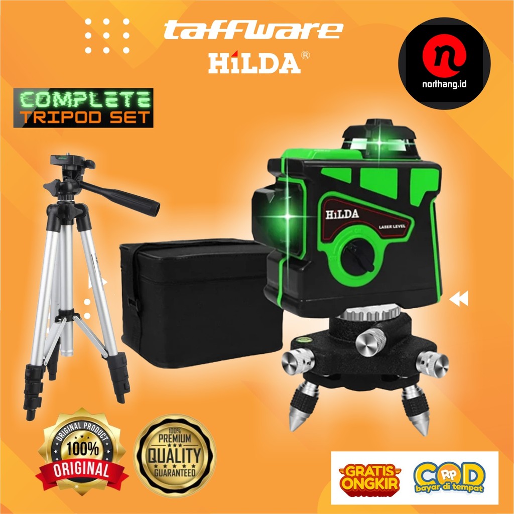 Jual Taffware Hilda Mesin Self Leveling Laser Level 3D 12 Line High ...