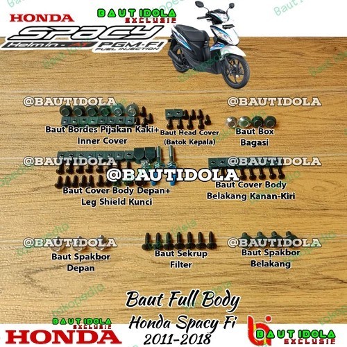 Jual Baut Body Full Set Honda Spacy Fi 2011-2018 baut | Shopee Indonesia