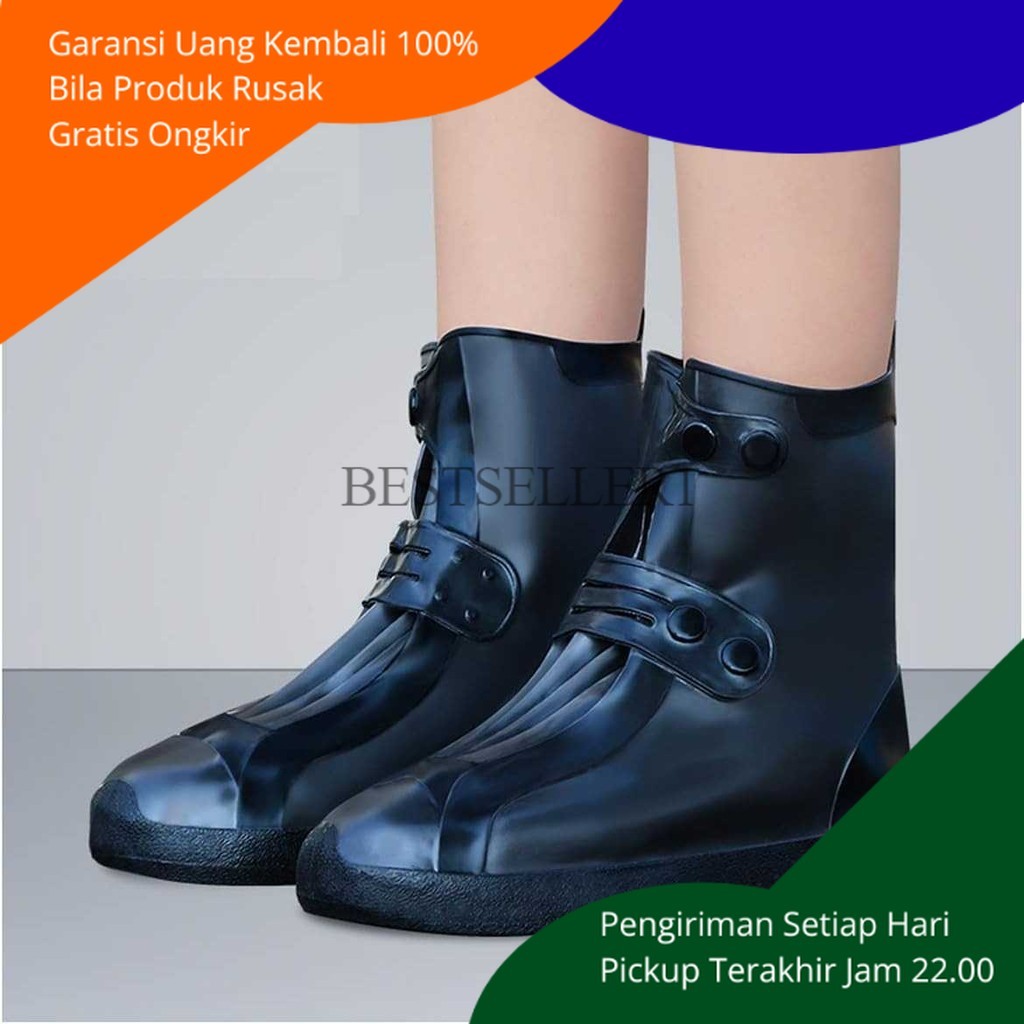 Jual Cover Sepatu Anti-Air Hujan Reusable Rain Boot Non-Slip 20cm ...