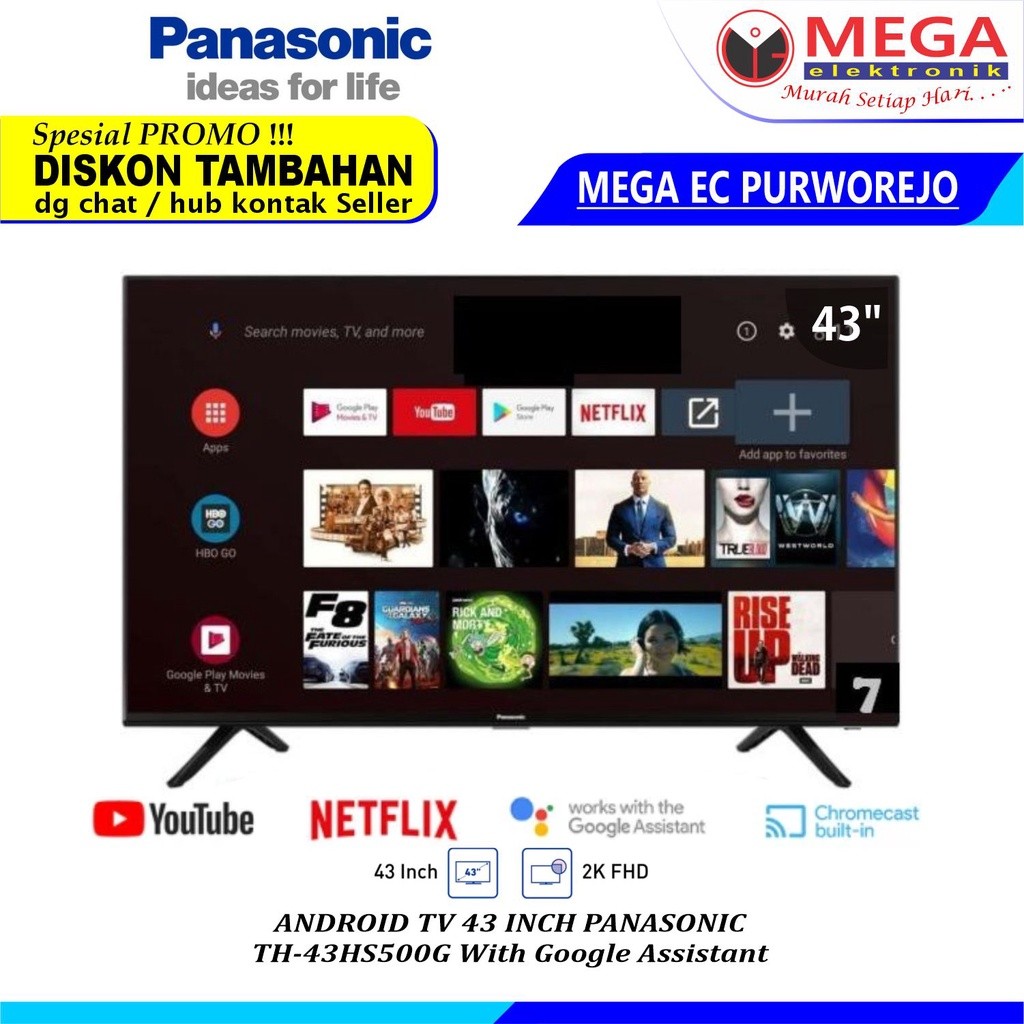 Jual PANASONIC ANDROID TV TH-43HS500G WITH GOOGLE ASSISTANT | Shopee ...
