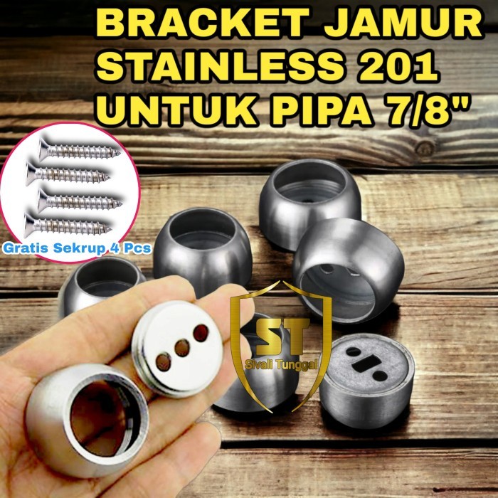Jual BRACKET PIPA 7/8" INCHI + SEKRUP STAINLESS - BREKET JAMUR PIPA ...