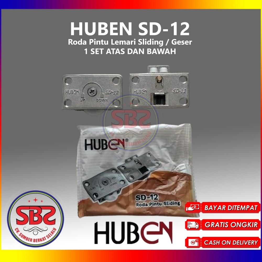 Jual Roda Sliding SD12 SD-12 SD 12 Huben / Roda Sliding Rel Aluminium HUBEN SD02 U dan M / Roda ...