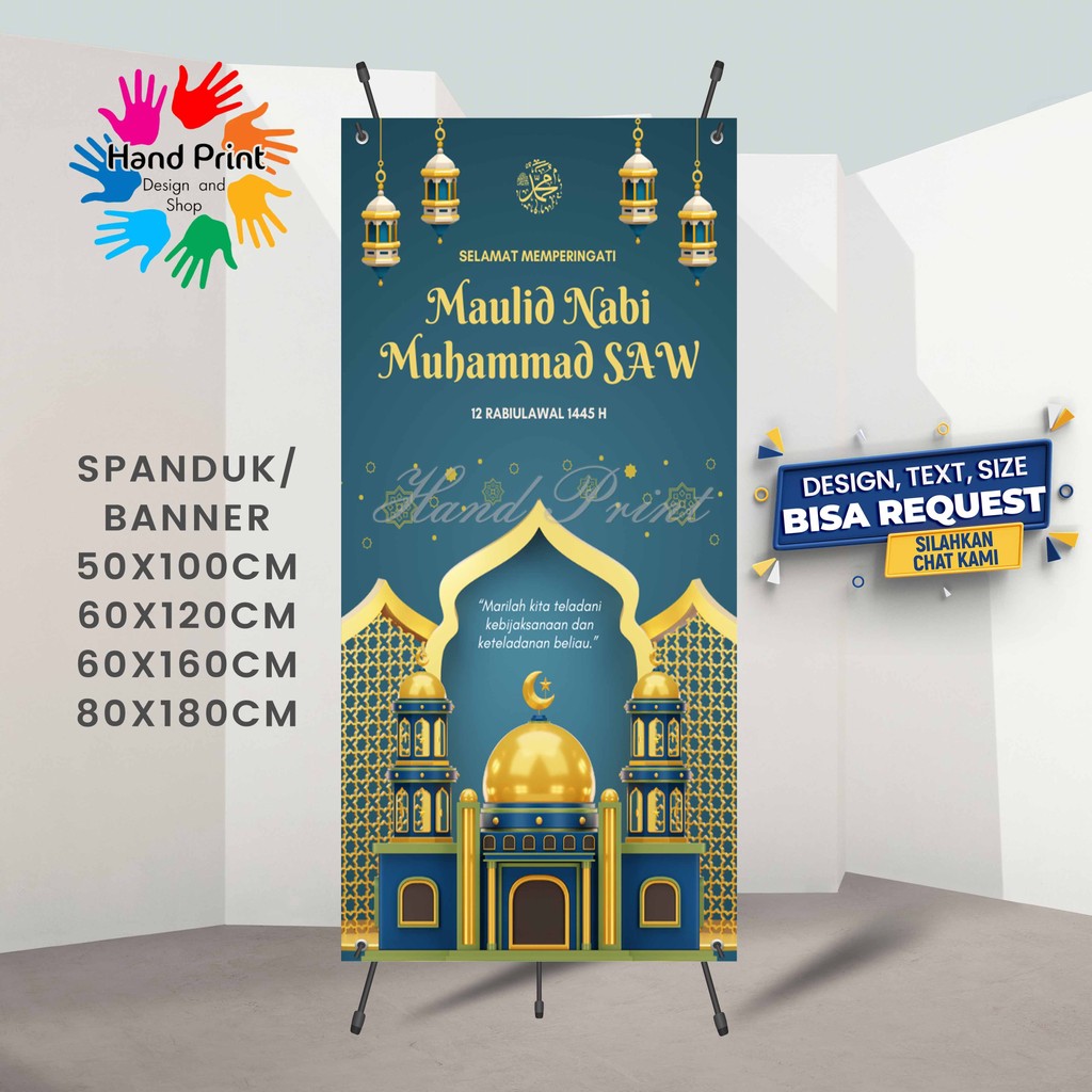 Jual Cetak Spanduk Banner Maulid`Nabi Background Aesthetic MMT Spanduk ...