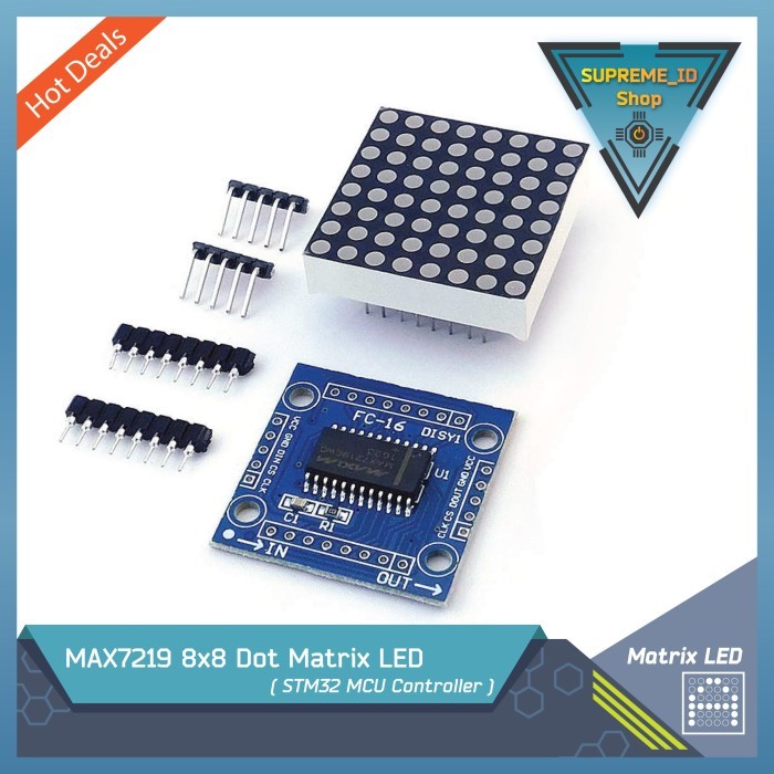 Jual DN99 MAX7219 8X8 Dot Matrix LED Module + STM32 MCU Controller for Arduino | Shopee Indonesia