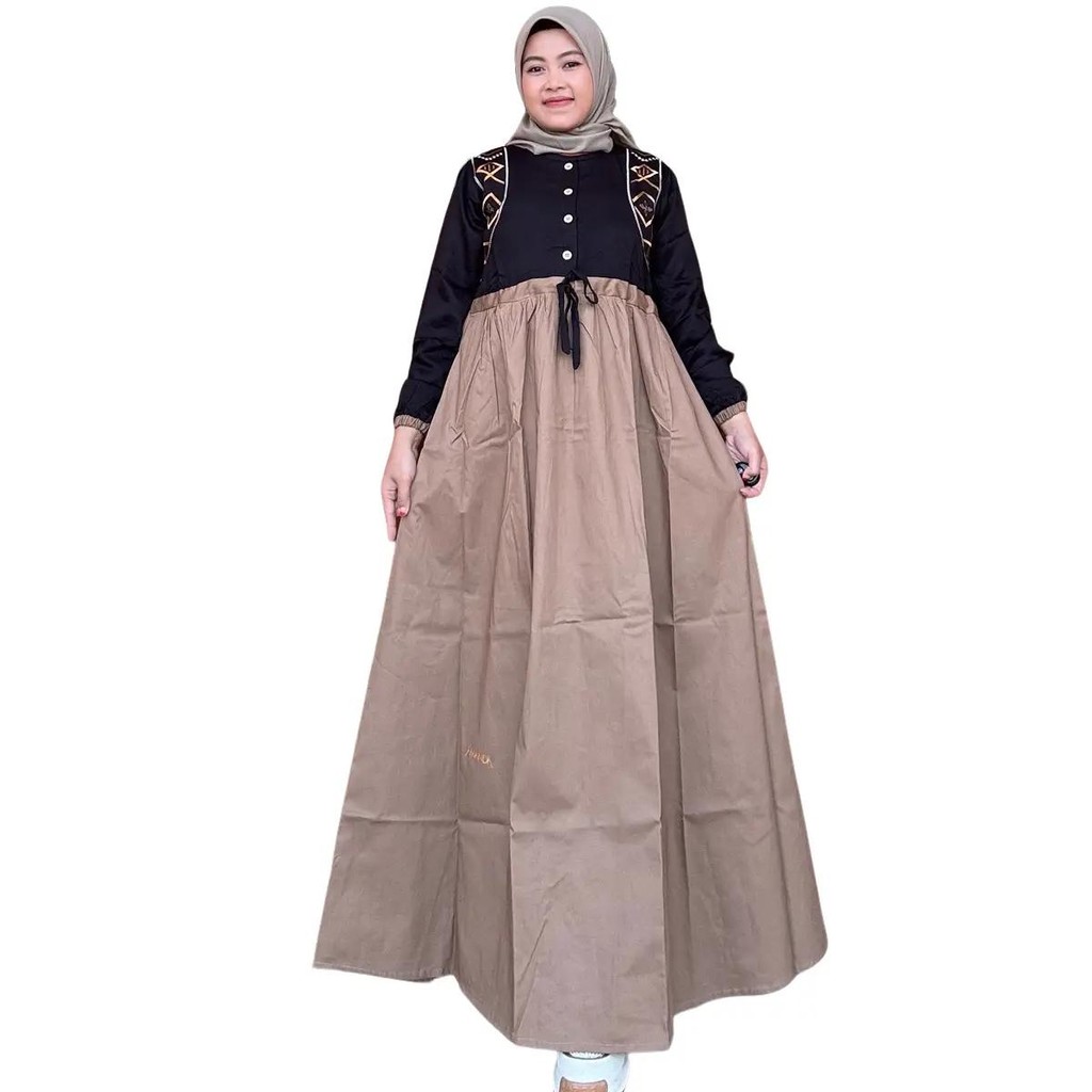 Jual Gamis Amanda Nilna Katun Twill Premium Mix Rayon Twill Premium ...